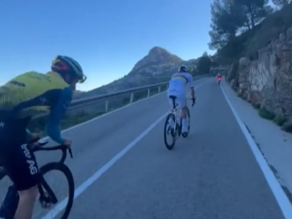 Young Belgian rider tried to follow Tadej Pogacar during his Coll de ...