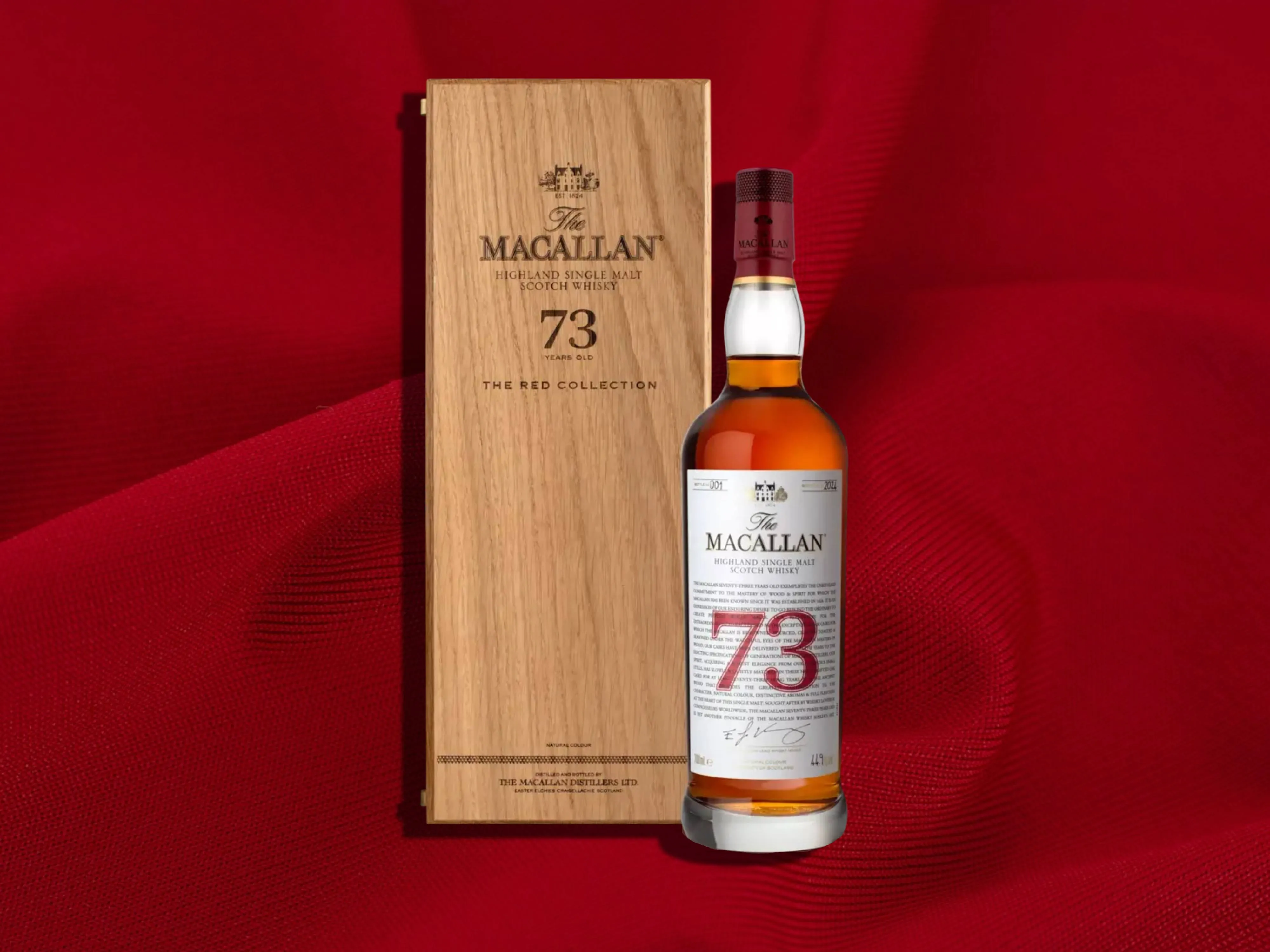 Deze The Macallan whisky is maar liefst 73 jaar oud en rood van kleur