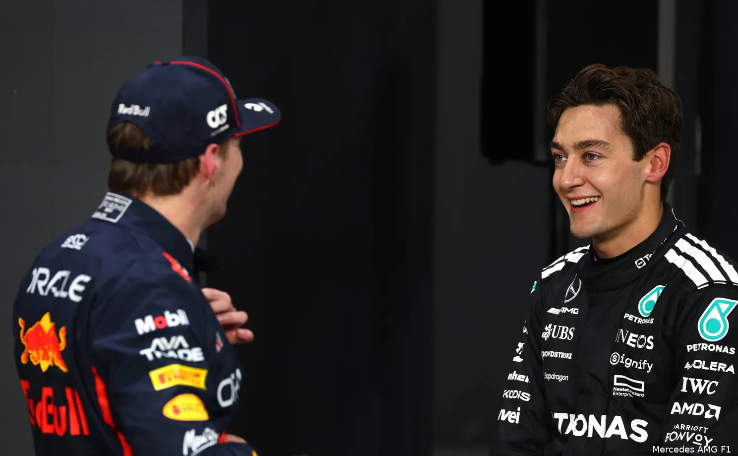 mercedes george russell max verstappen red bull racing gp saoedi arabie 2025 zaterdag