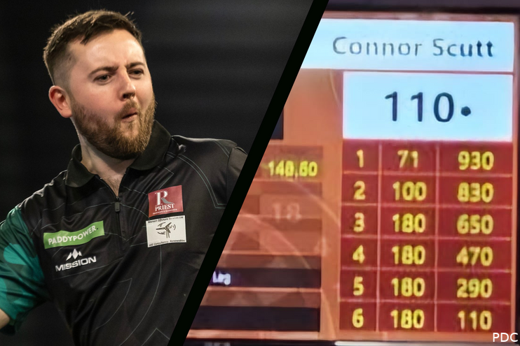 Bizarre: Connor Scutt throws four 180 scores in one leg at tournament ...