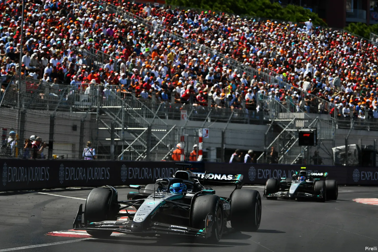 pirelli mercedes george russell gp monaco 2025 zondag