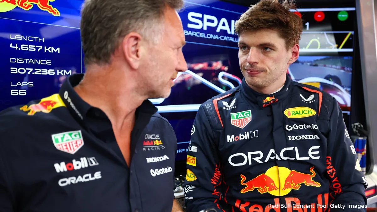 Opvallende actie van Horner richting Verstappen: 'Zou hier iets achter ...