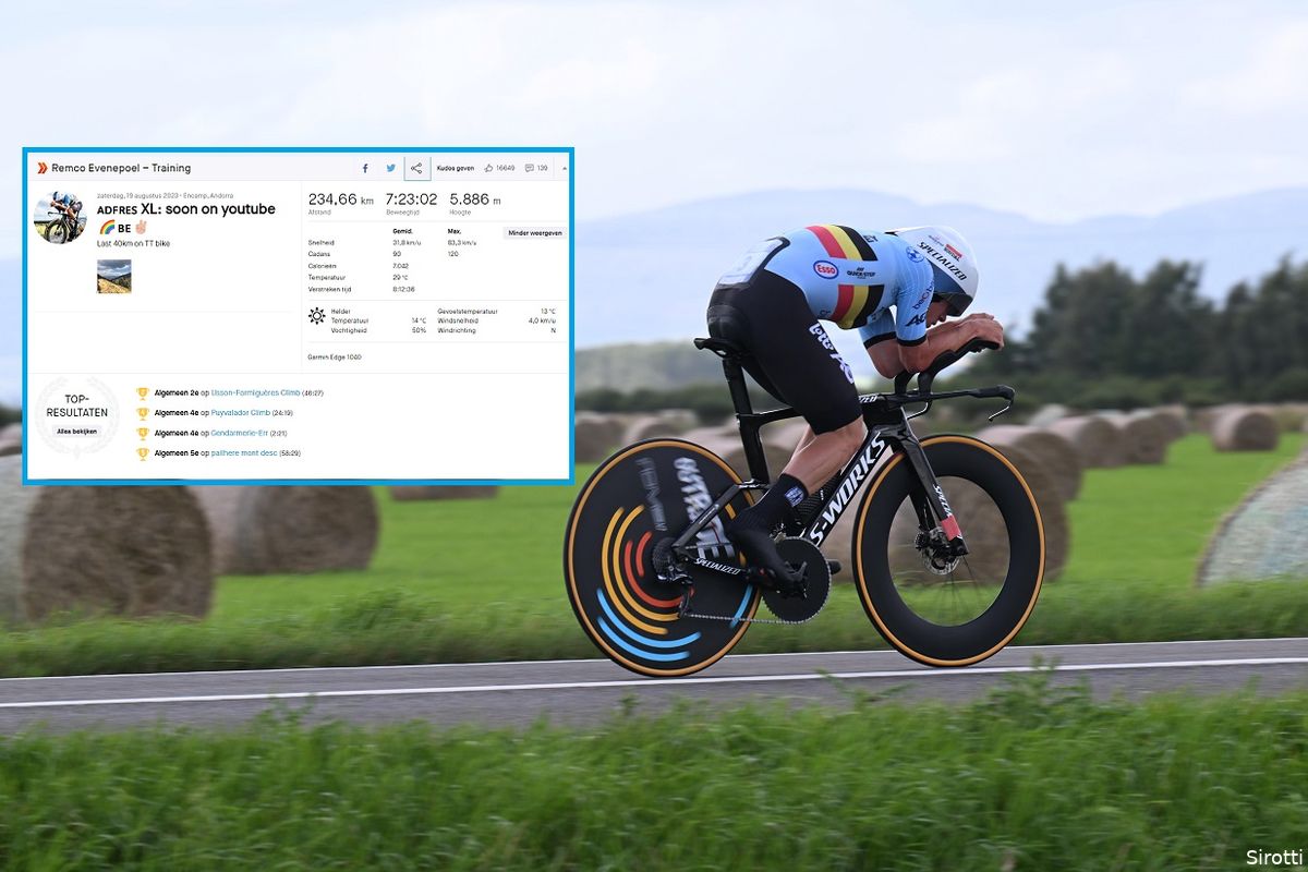 Remco Evenepoel rijdt week voor de Vuelta malle rit van 235 ...