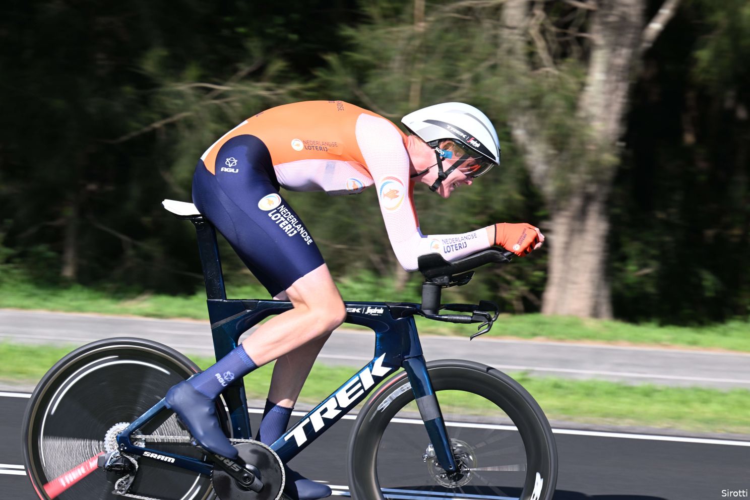 Daan Hoole tijdens het WK tijdrijden in Australië, afgelopen jaar.