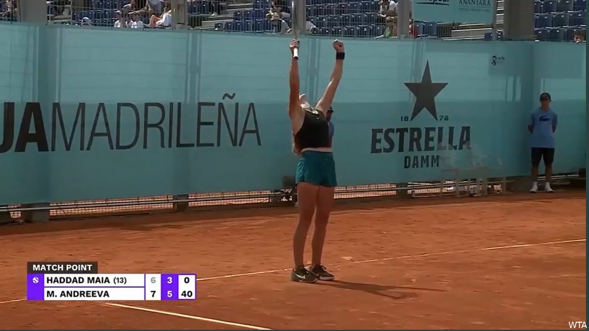 15-year old sensation Mirra Andreeva takes down Haddad Maia at Madrid ...