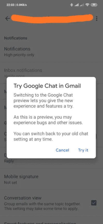 How to activate and test the new Google Chat on the Gmail App