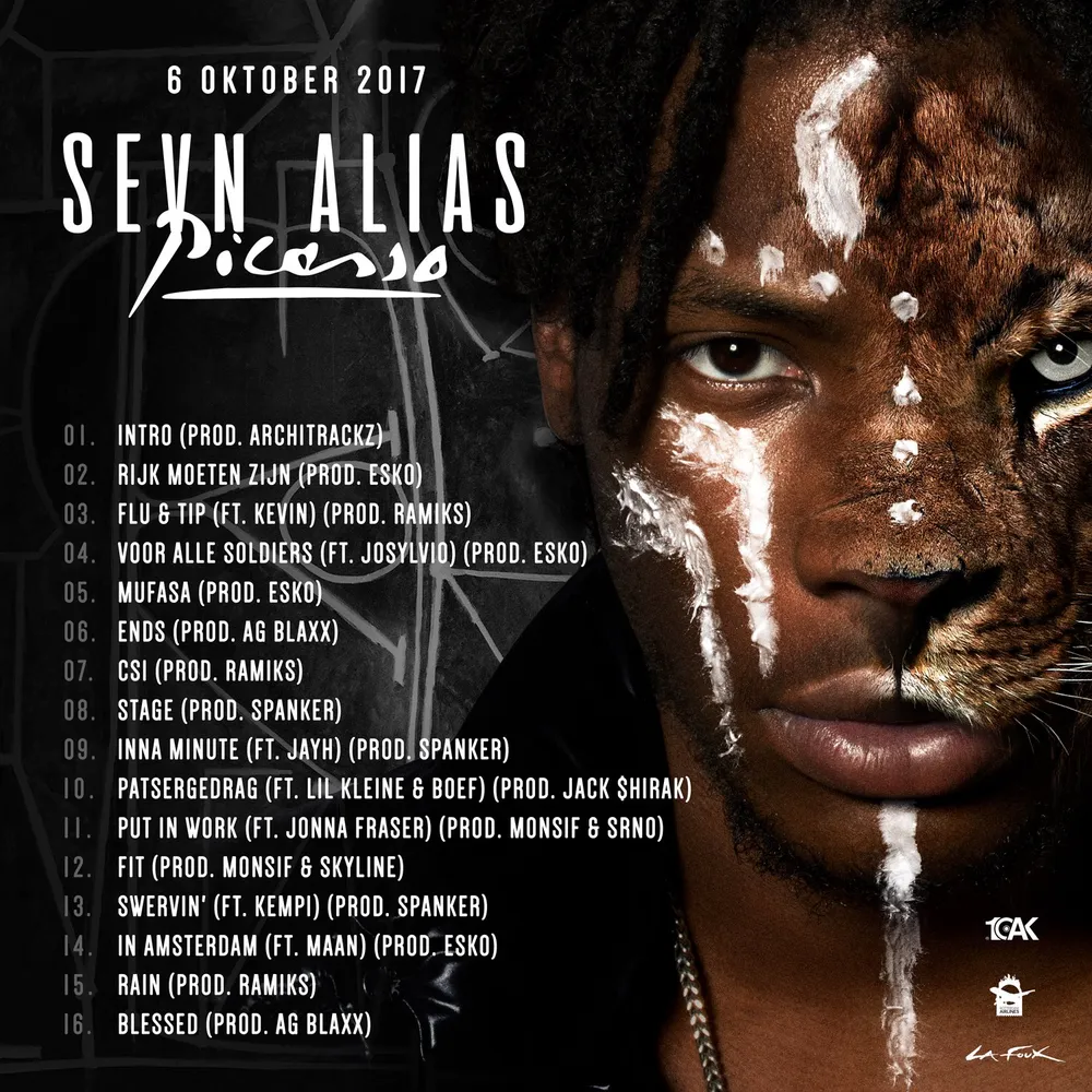 Sevn Alias onthult Picasso tracklist met o.a. Kevin, Josylvio, Kempi en ...