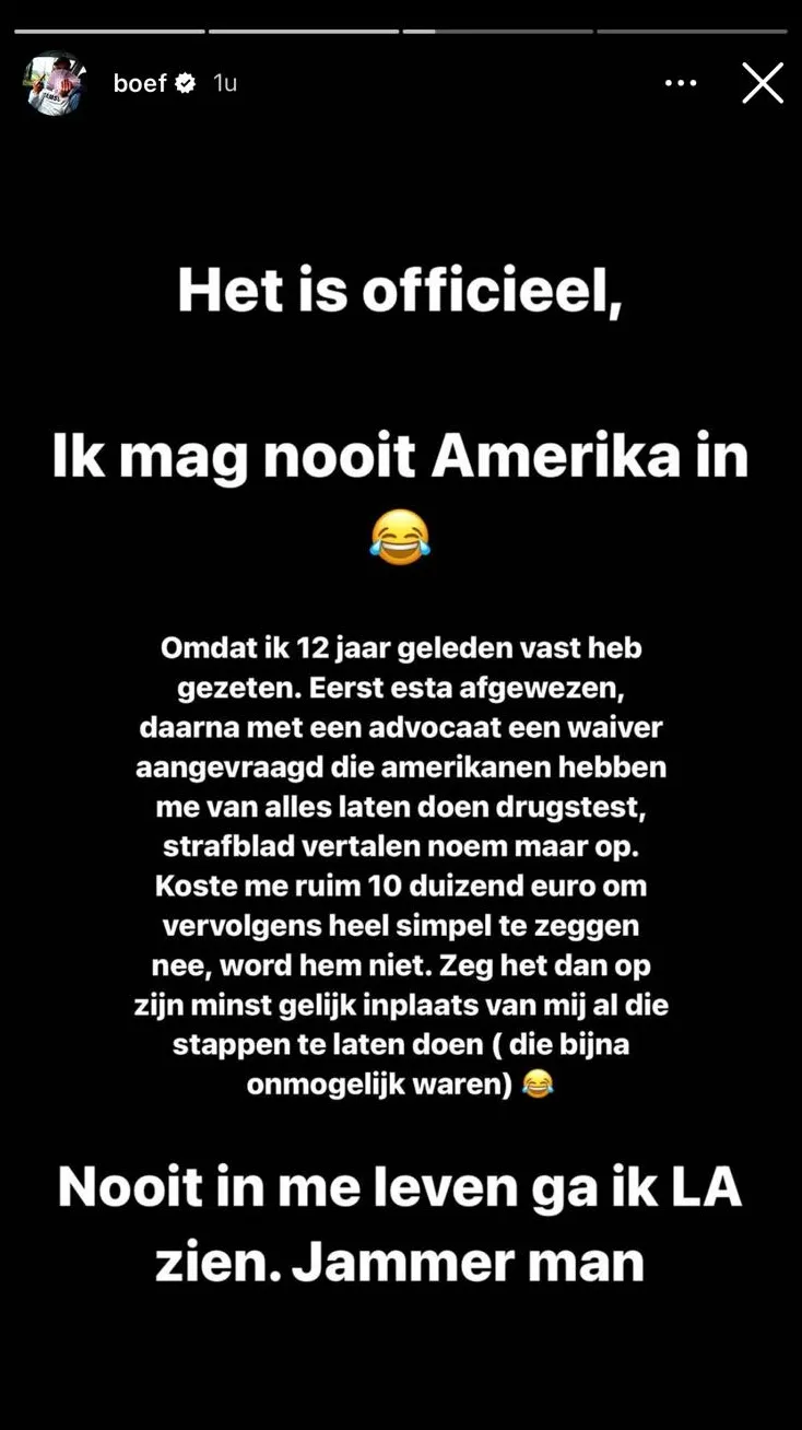 Boef mag nooit meer Amerika in: "Nee, papa mag niet naar Amerika"