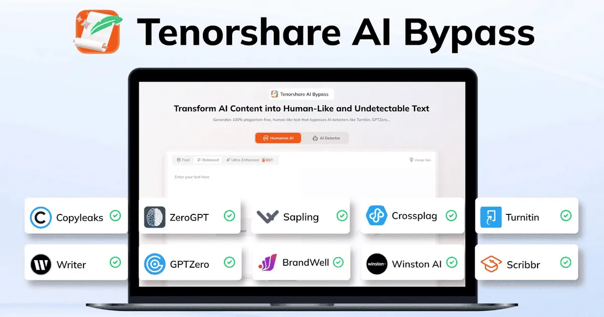 [Tenorshare AI Bypass Review] Humanize AI Text & Bypass Detection Tools Easily