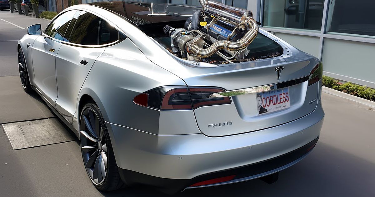 Installa un motore Diesel sulla Tesla, l’esperimento che sorprende