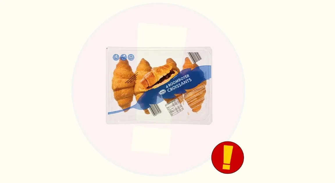 Terugroepactie ALDI afbak roomboter croissants om stukjes metaal