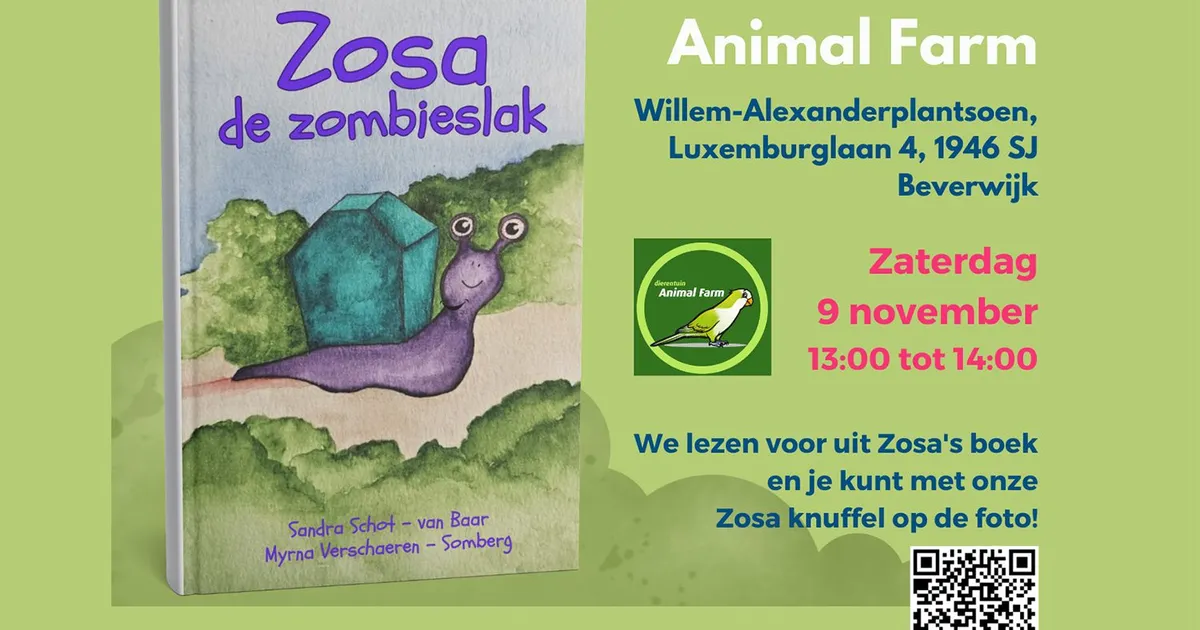 Boeklancering Zosa de Zombieslak bij Dierentuin Animal Farm