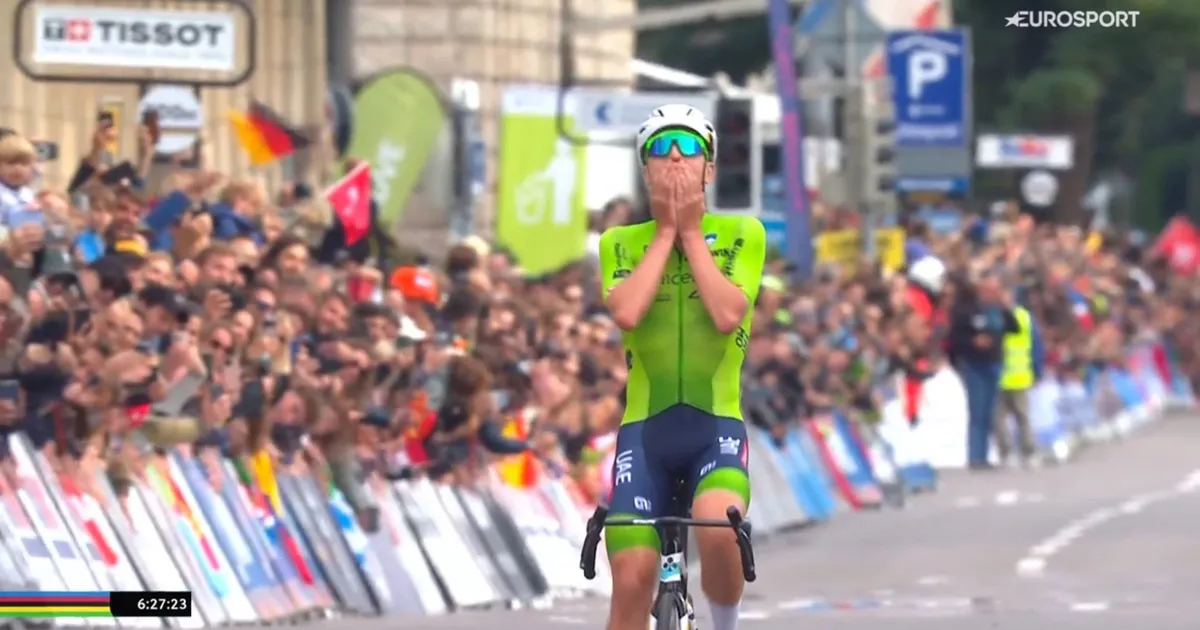 VIDEO: Watch the moment an emotional Tadej Pogacar realises his dream ...