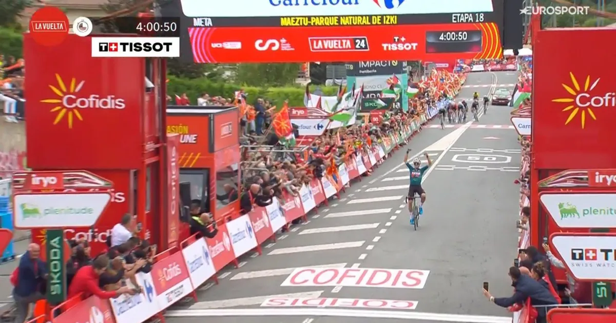 Kern Pharma wins third Vuelta a Espana stage! Urko Berrade wins stage ...