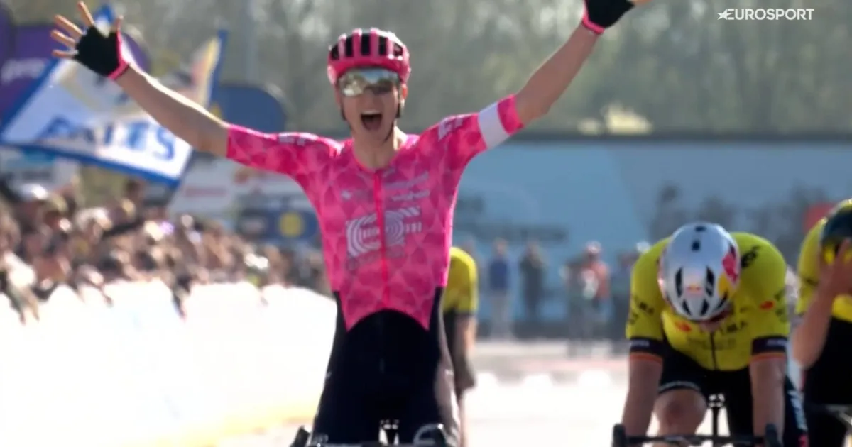 "I never thought in a million years that I could beat him in the sprint" - Neilson Powless on ...