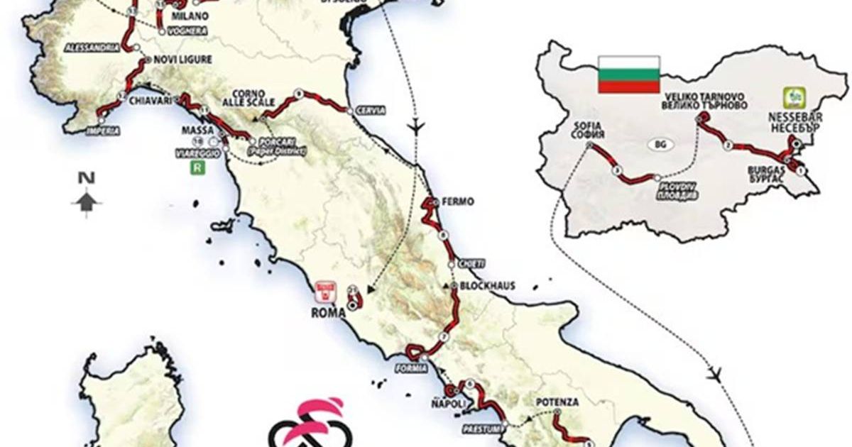 OFFICIAL | 2026 Giro d'Italia starts in Bulgaria; summit finishes at ...
