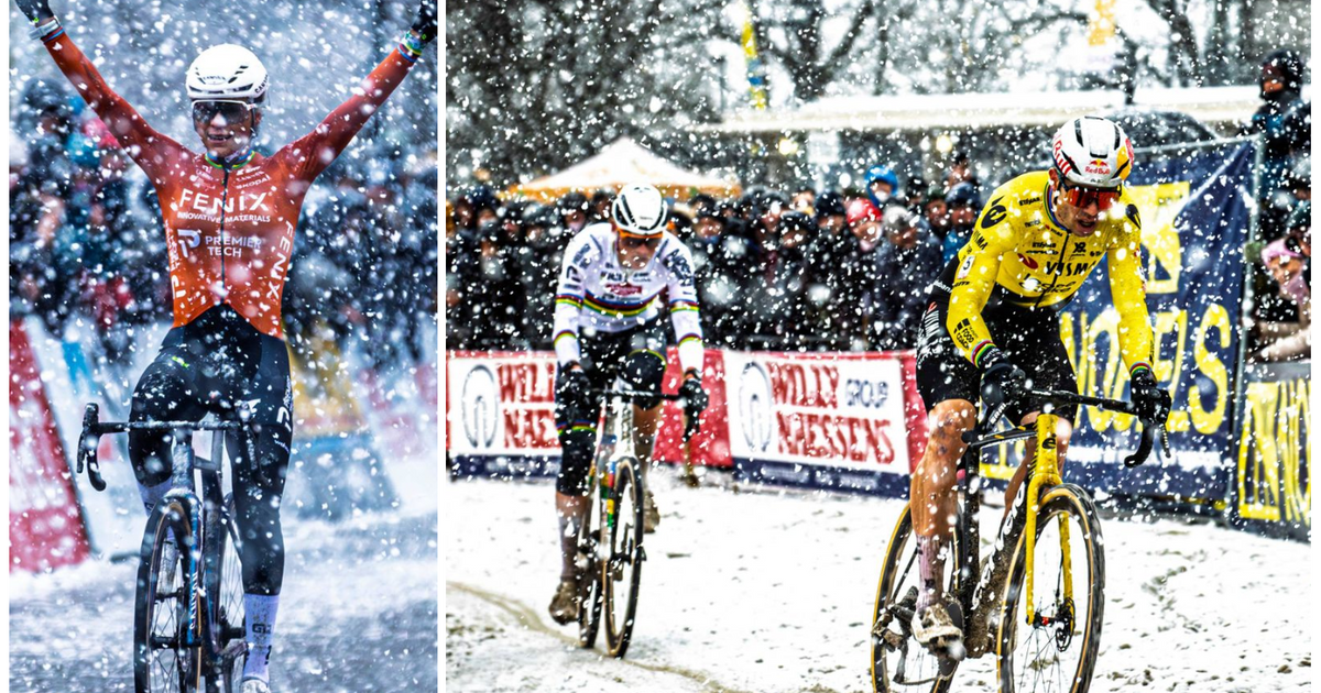 PHOTOS | Snowstorm turns Exact Cross Mol into historic cycling event ...