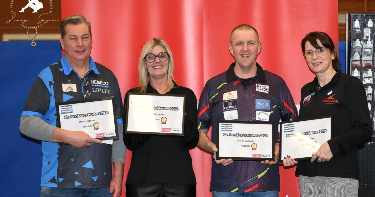 Koppeltitels Zeeland Darts Masters 2024 voor Van Gasse/Plovier en ...