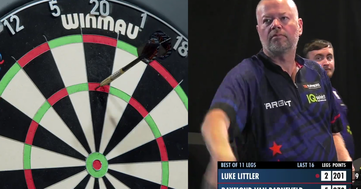 VIDEO: Raymond van Barneveld straft Luke Littler af na gewaagde actie ...