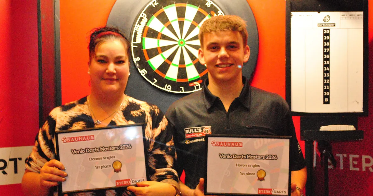 Bram van Dijk en Silvia Geers winnaars Bauhaus Venlo Darts Masters 2024