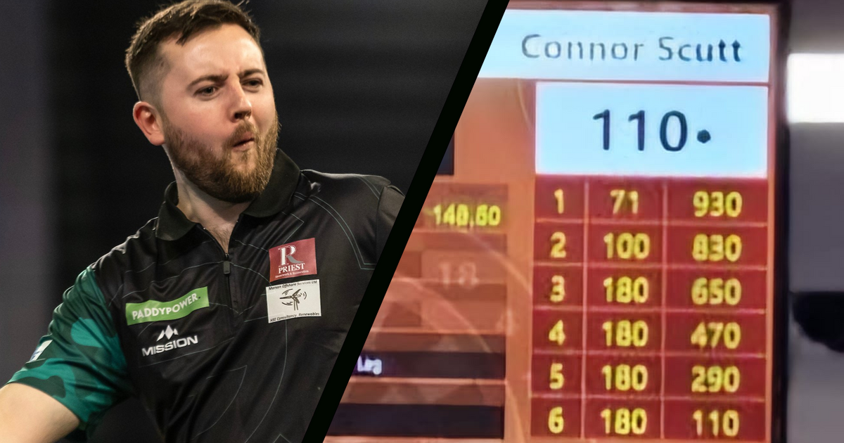 Bizarre: Connor Scutt throws four 180 scores in one leg at tournament ...