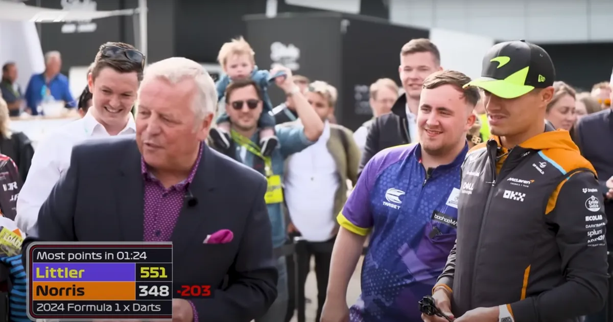 (VIDEO) Luke Littler challenges F1 grid to beat him at darts during ...