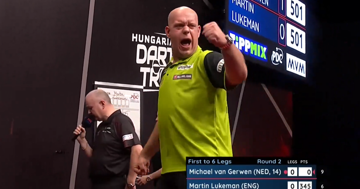VIDEO: Michael van Gerwen opens match with nine-darter at Hungarian ...