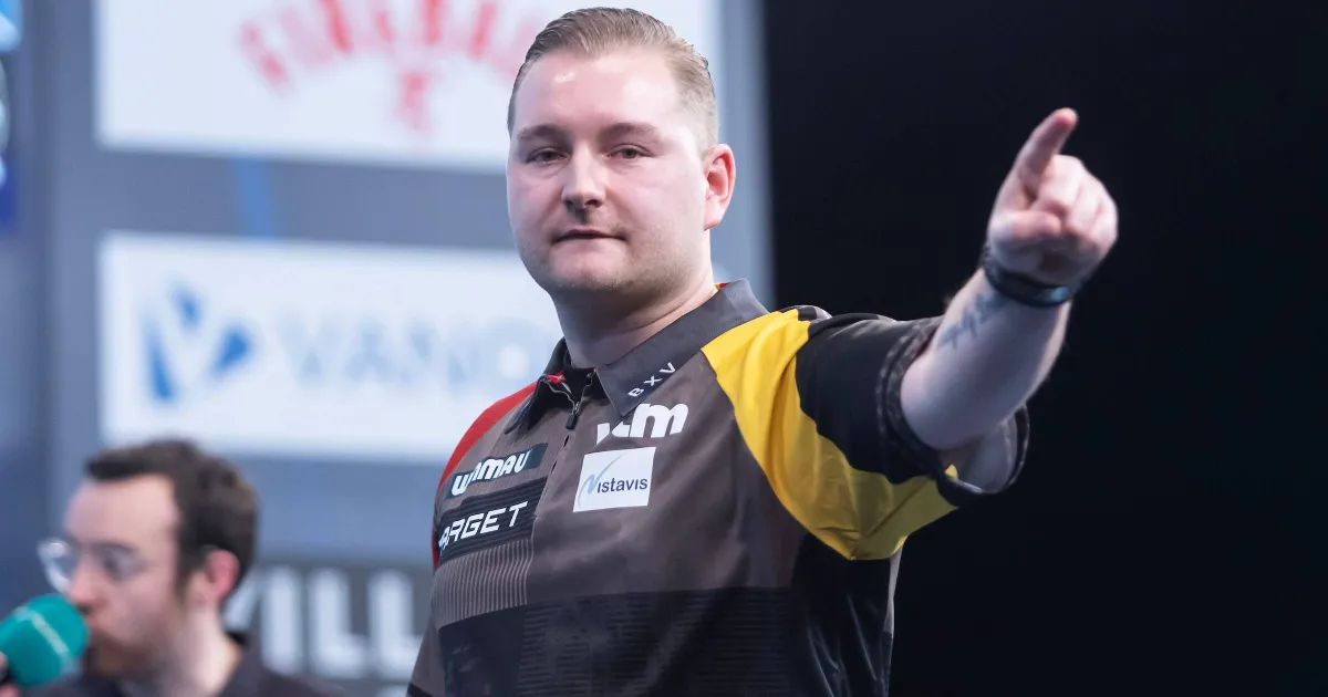 Nine-dart hero Dimitri van den Bergh takes just second ever win over ...
