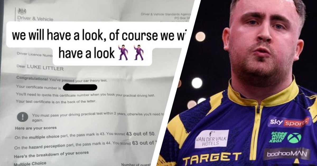 Seventh time lucky: Luke Littler finally passes driving theory test in ...