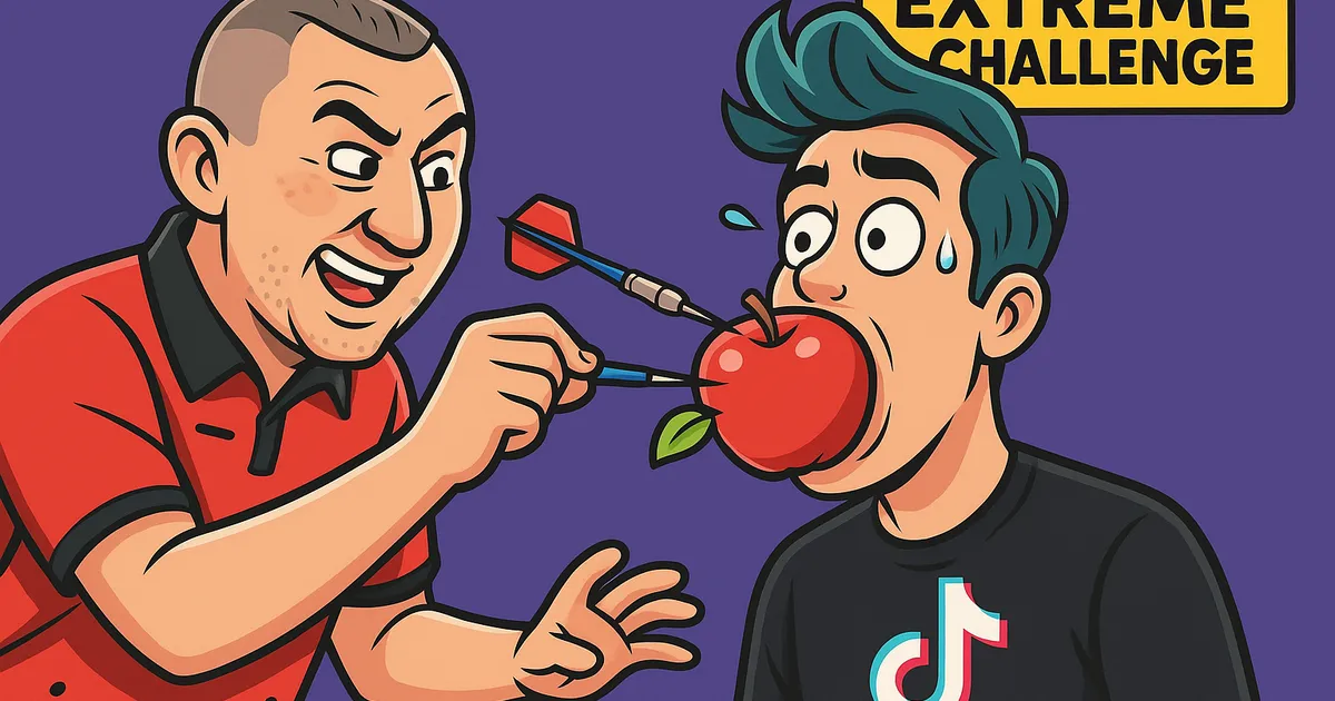 VIDEO: Nathan Aspinall wirft bei riskantem Wurf Dartpfeil auf TikToker ...