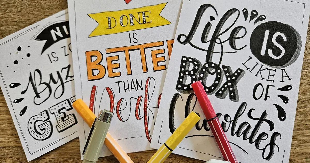 Mooie workshop handletteren door Bertine Huisman