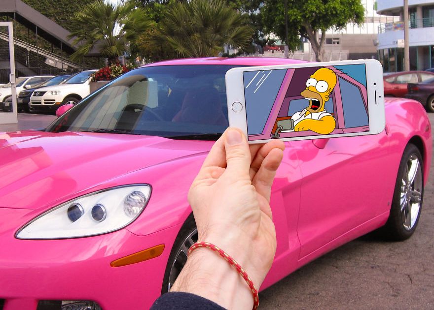 Deze gast plaatste Simpsons karakters tussen het echte leven