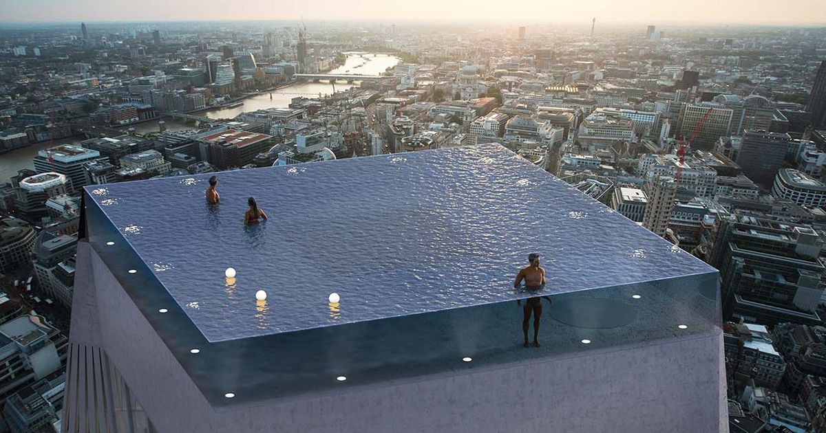 Dit is de hoogste infinity pool van London met een 360° uitzicht