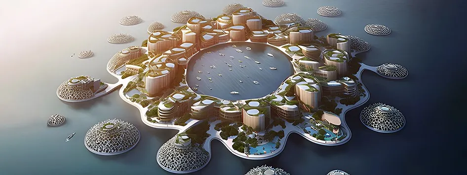 Aanschouw een duurzame stad voor 50.000 mensen genaamd The Floating City
