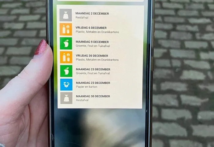 Digitale afvalkalender 2025 na kerst online