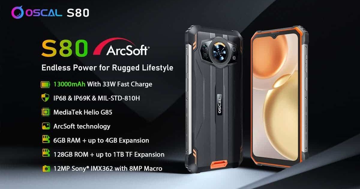 Oscal Unveils New Rugged Phone Oscal S80 with massive 13.000 mAh battery
