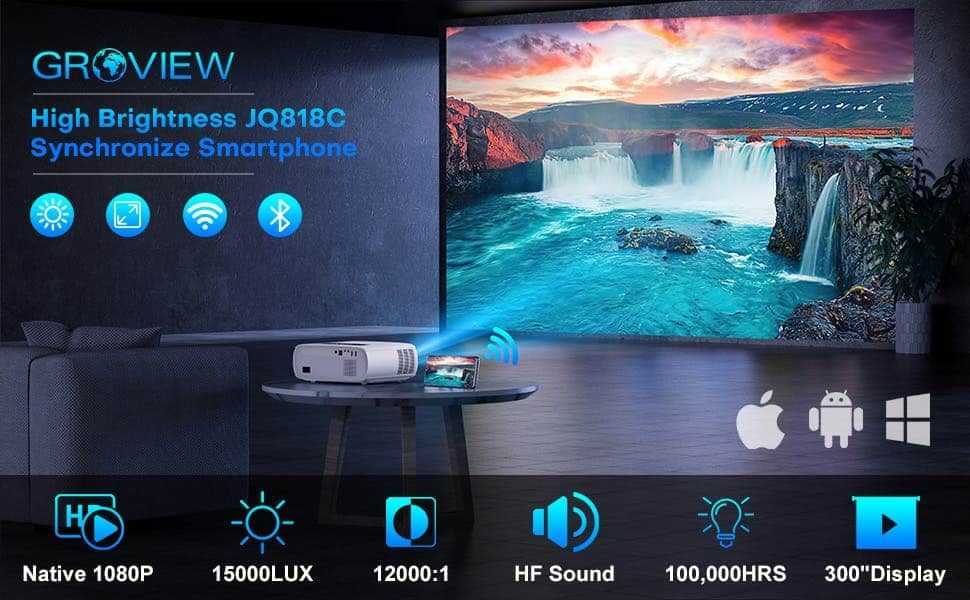 GROVIEW JQ818C: The Compact Portable Projector You Need for Big Screen ...