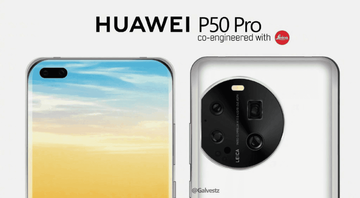 Huawei P50 design and details appear online - may use a liquid camera