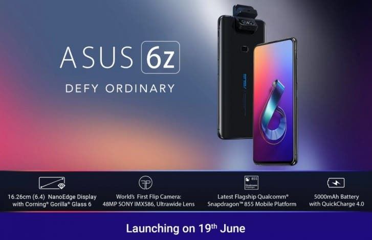 Asus ZenFone 6 to launch as Asus 6Z in India on June 19