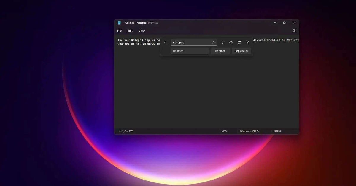 Microsoft adds dark theme and improvements to Notepad for Windows 11