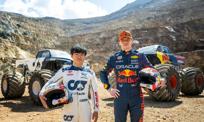 Tsunoda beats Verstappen in spectacular off-road race