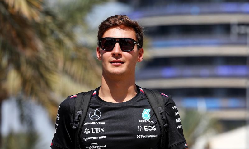 Russell shows off new poison green helmet for Bahrain GP