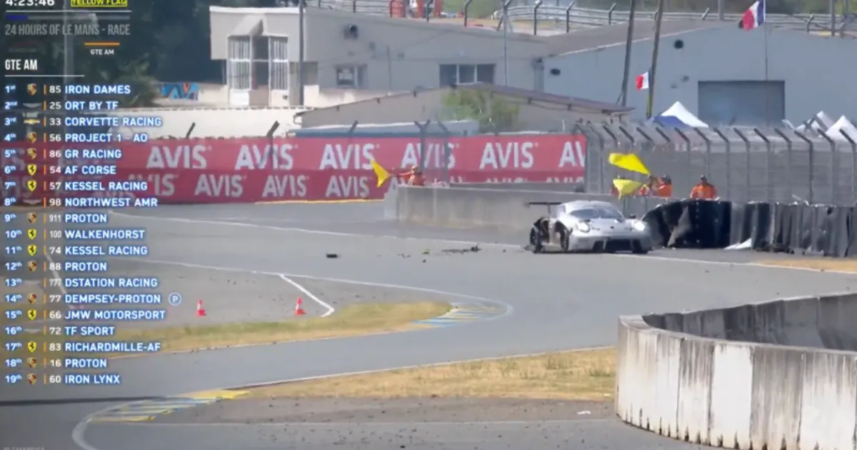Crash causes Michael Fassbender to retire at 24 Hours of Le Mans