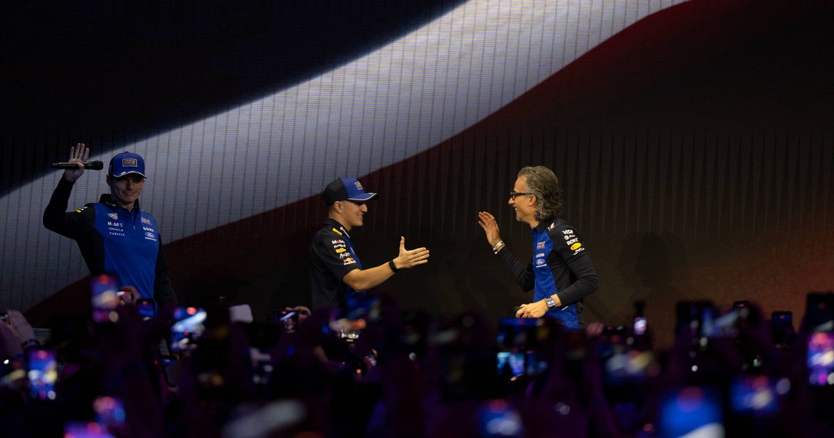 Mekies points out key tribute to Red Bull founder at Detroit livery launch