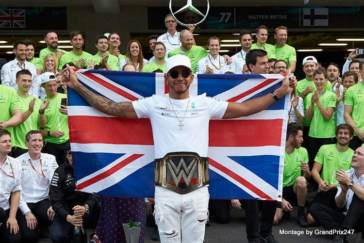 GRANDPRIX247 | Hamilton honoured by WWE with World Champion belt