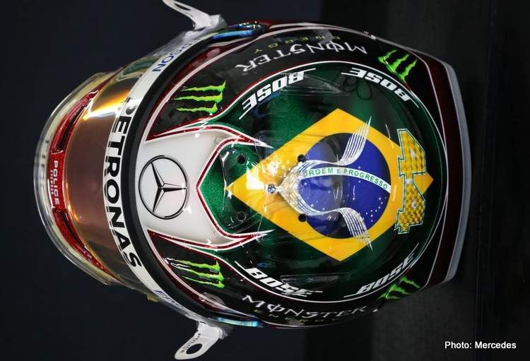 GRANDPRIX247 | Hamilton unveils Senna tribute helmet for Brazil