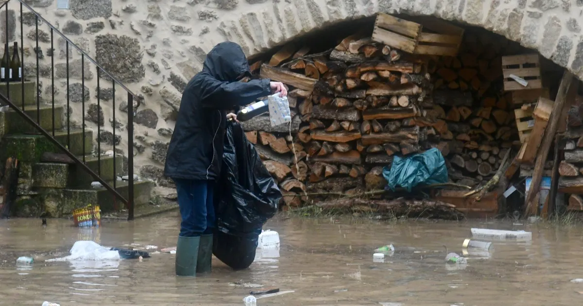 Code rood en paniek in Frankrijk: heftige regen sleurt auto’s en koeien mee