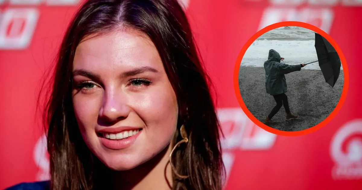 Foto: Maan de Steenwinkel kletsnat na tropische storm