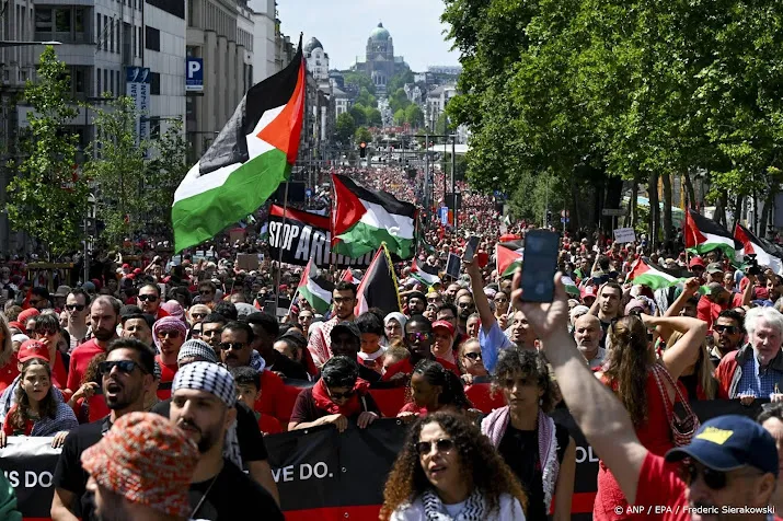 Ook in Brussel grote Rode Lijn-mars tegen geweld in Gaza