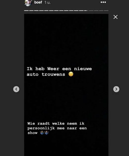 Boef heeft weer een nieuwe auto gekocht